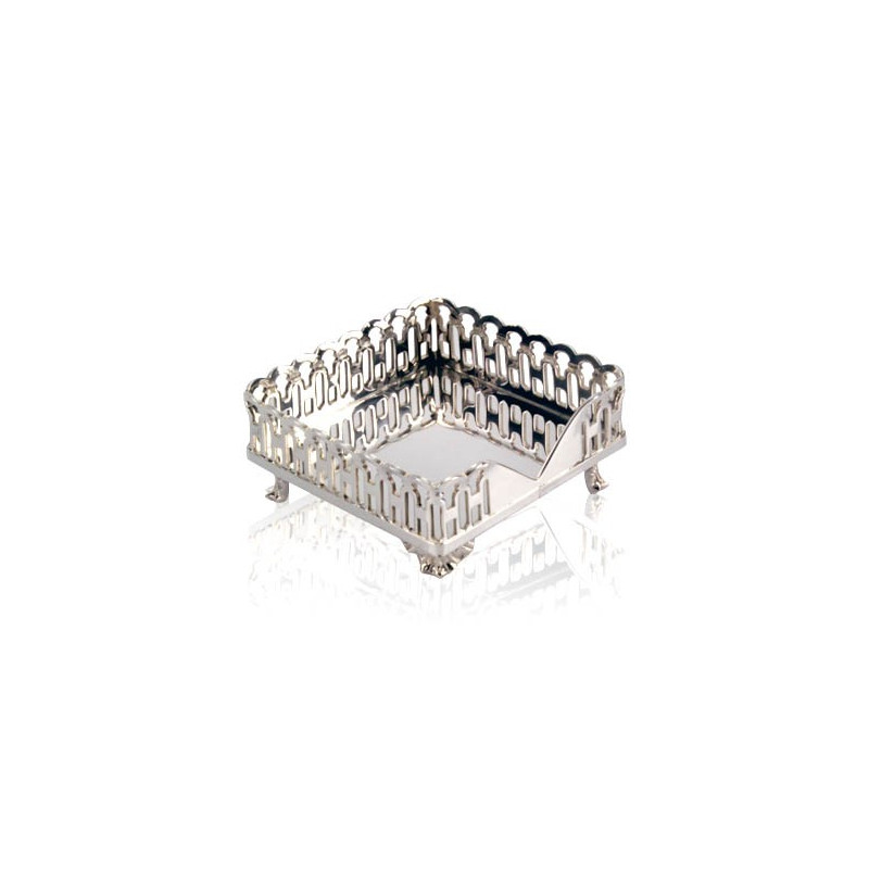 O Porta Guardanapo Quadrado Prata Apolo c/ Grade e Pés 12cm é fabricado ...