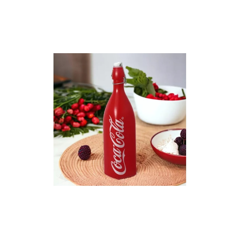 Garrafa de vidro coca cola vermelha hermetica 1litro - Loja Apolo