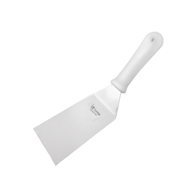 Espátula curva aço inox cabo branco profissional - Loja Apolo